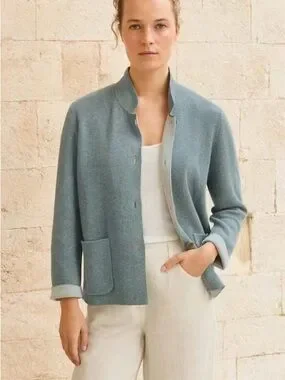 Poetry | Jackets & Coats | Poetry Doubleknit Jacket Denim Teal 4 | Poshmark